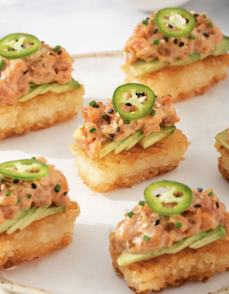 Appetiser Idea | Spicy Prawn Over Crispy Rice | Old Bones Chilli Sauce – Old Bones Chilli Co